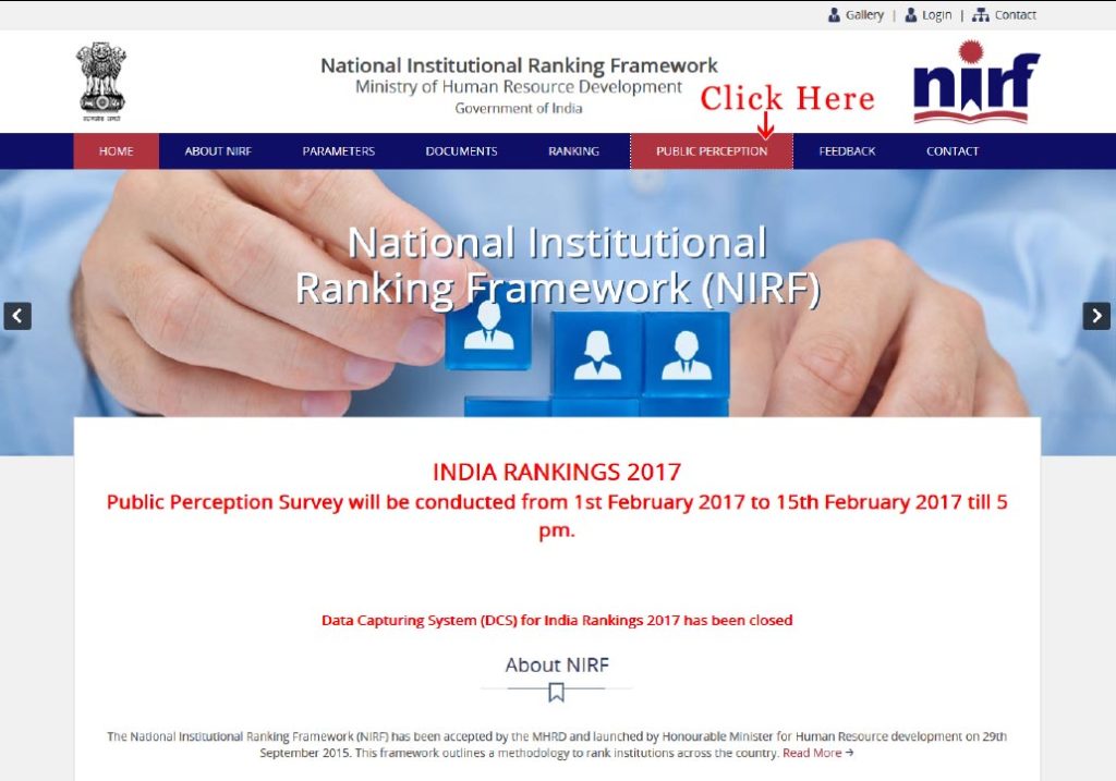 NIRF Public Perception Survey - Startertutorials