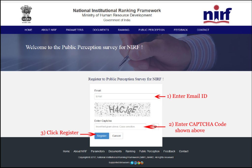 NIRF Public Perception Survey - Startertutorials