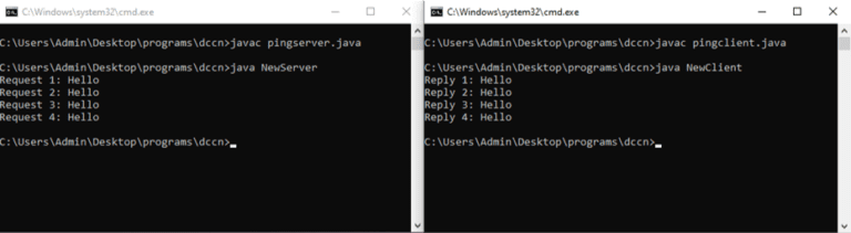 DCCN lab program - To write a socket program for implementing ping ...